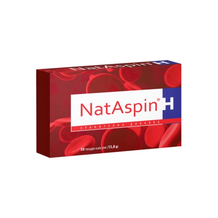 NatAspin H за добро кръвообращение 100 мг /2000 FU/ х30 капсули ...