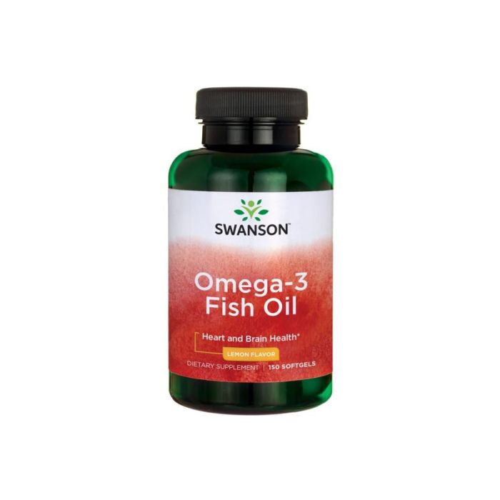 Swanson Omega-3 Fish Oil Омега 3 с вкус на лимон х150 капсули на ...