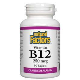 Natural Factors Vitamin B12 Цианкобаламин 250 мкг х 90 таблетки — Galen.bg