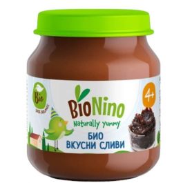 BioNino Био плодово пюре сливи 4М+ 120 гр На цена 2.06лв. — Galen.bg